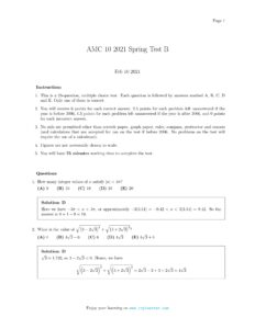 AMC 10 2021 Spring Test B Exam and Solution – Ivy Learner