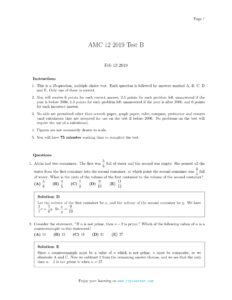 AMC 12 2019 Test B Exam and Solution – Ivy Learner